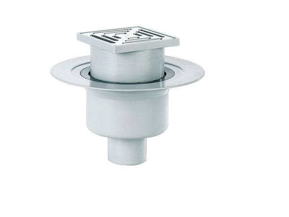 Wpust podłogowy 61 HT/KE, DN 100, 150 x 150 mm